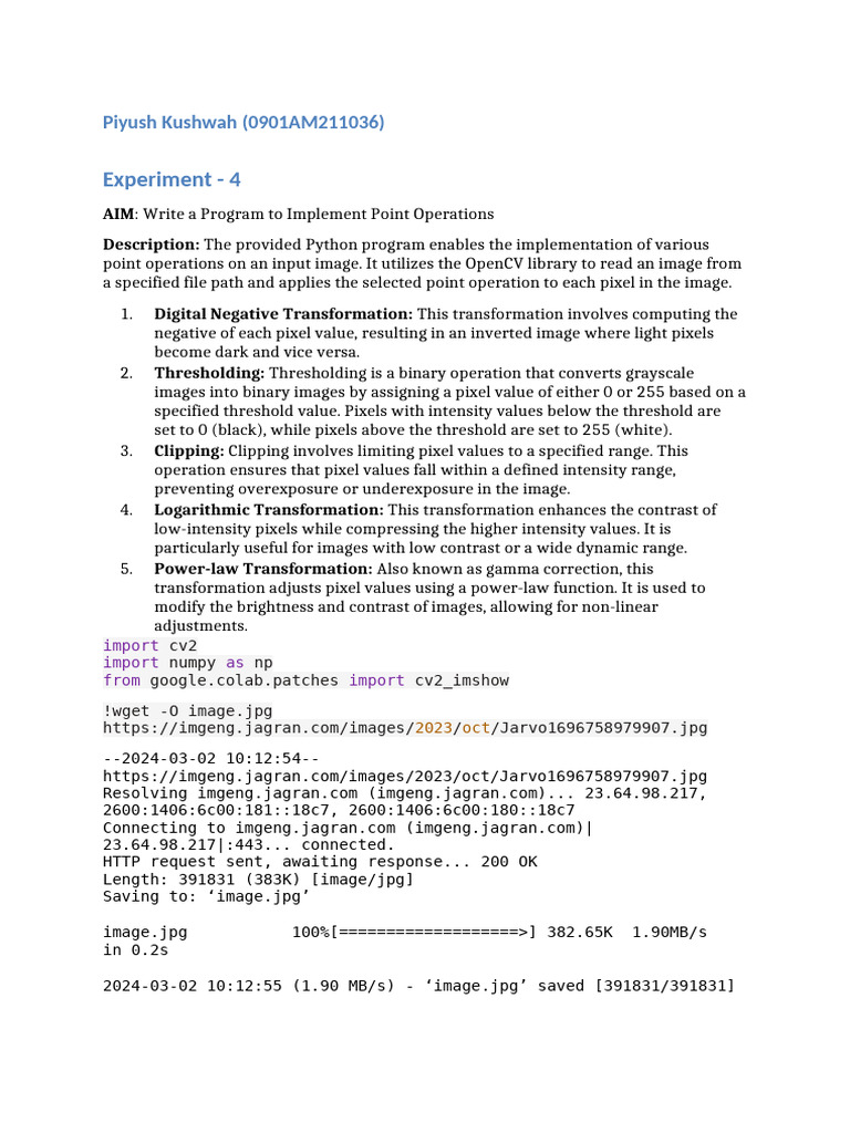 Exp4 2 | PDF | Signal Processing | Imaging