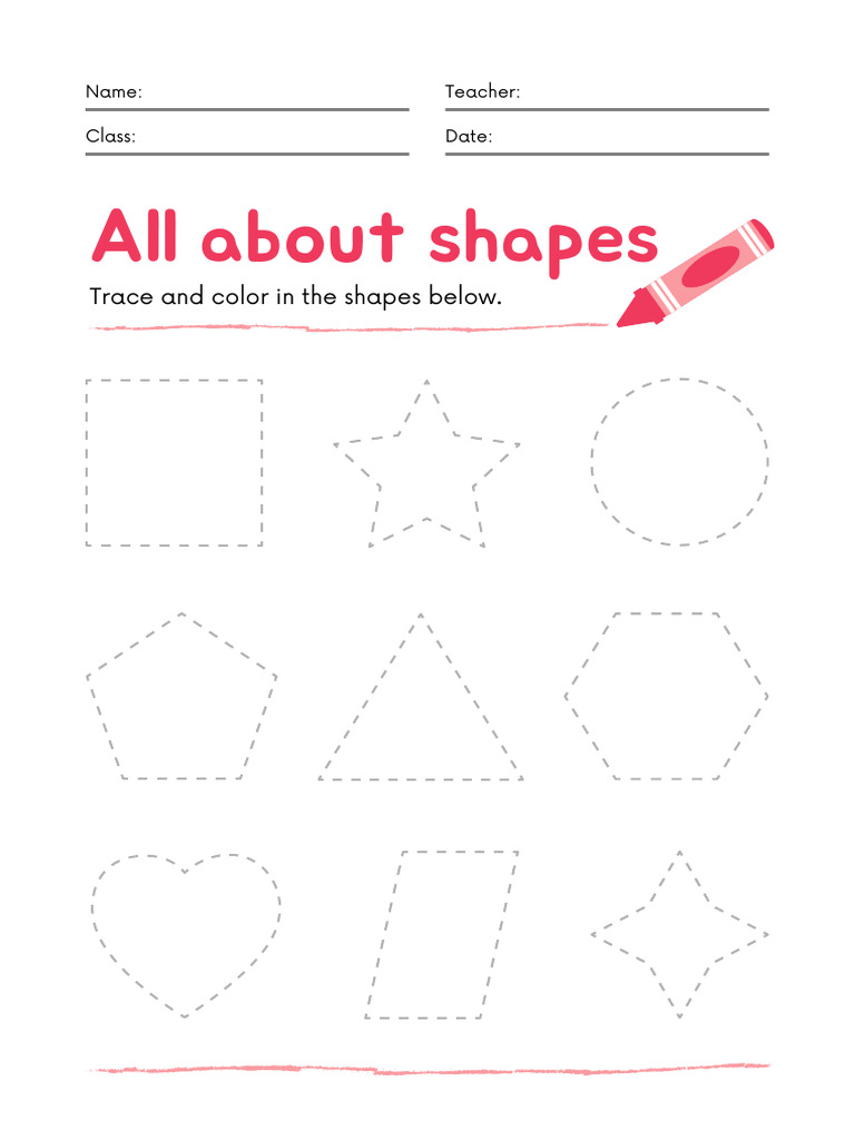 Bi-Color Tracing Basic Shapes Foundational Worksheet | PDF