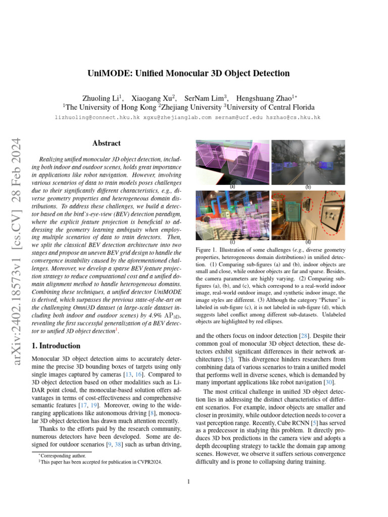 Unified Monocular 3D Object Detection | PDF | 3 D Computer Graphics Unified Monocular 3D Object Detection | PDF | 3 D Computer Graphics