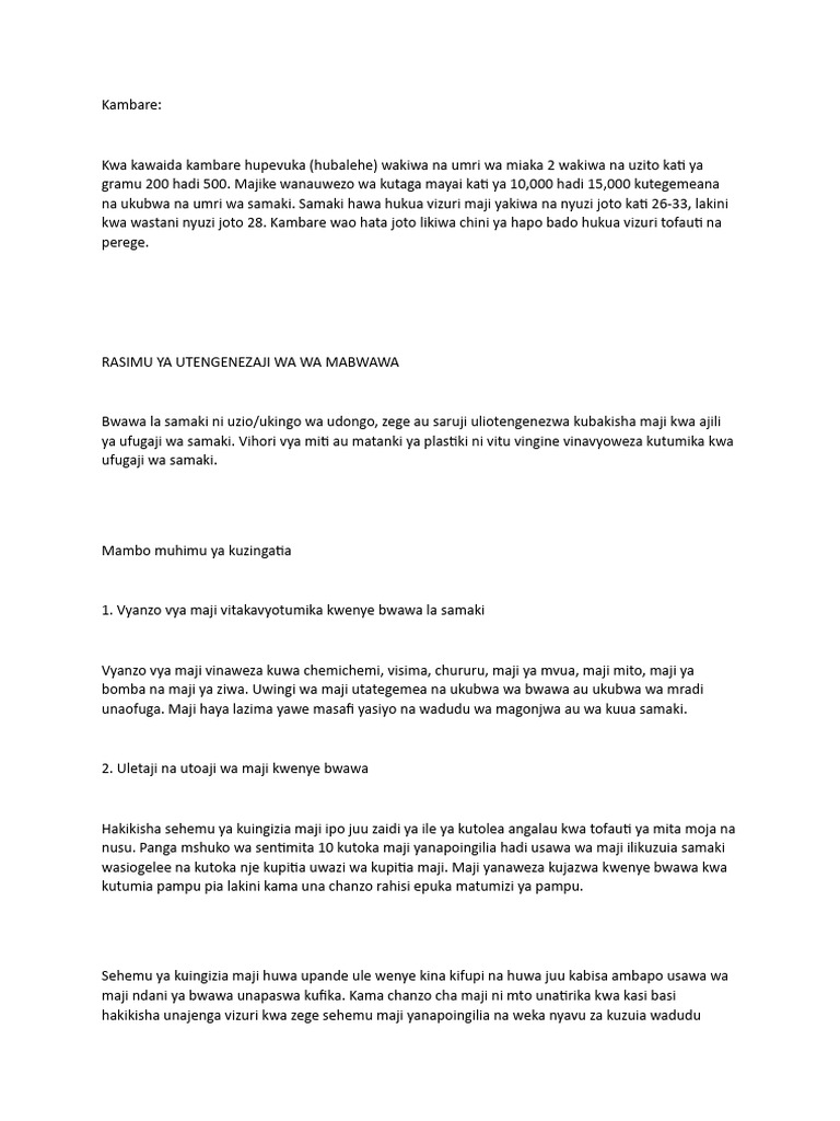 Ufugaji Samaki | PDF