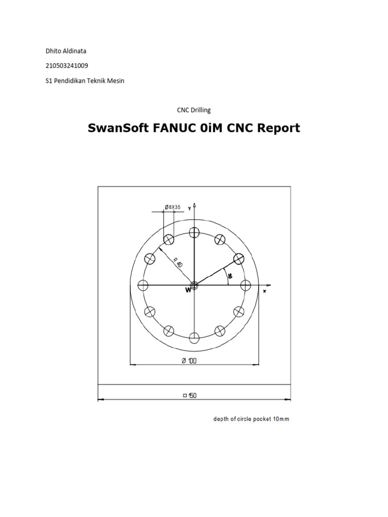 Dhito Aldinata - 21053241009 - CNC Drilling | PDF | Numerical Control | Industrial Processes