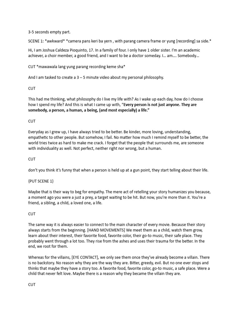 Personal Philosophy Script | PDF | Self-Improvement