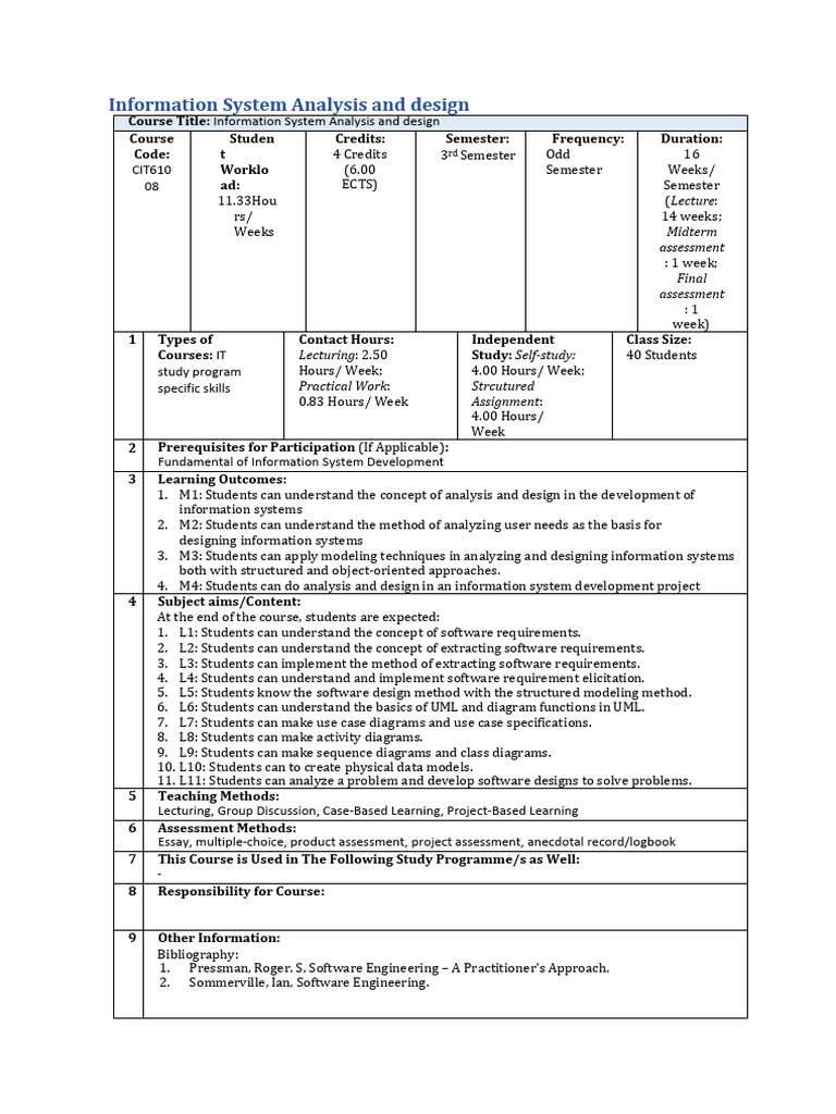 CIT61008-Information System Analysis and Design | PDF | Use Case ...