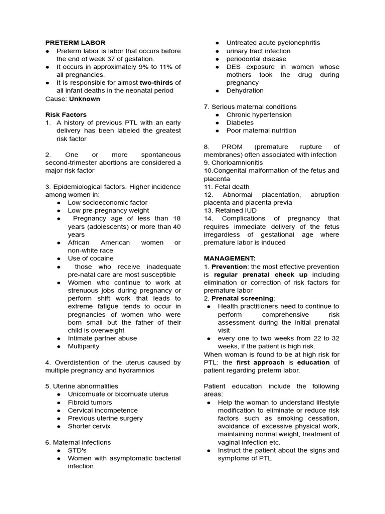 Preterm Labor | PDF | Preterm Birth | Childbirth