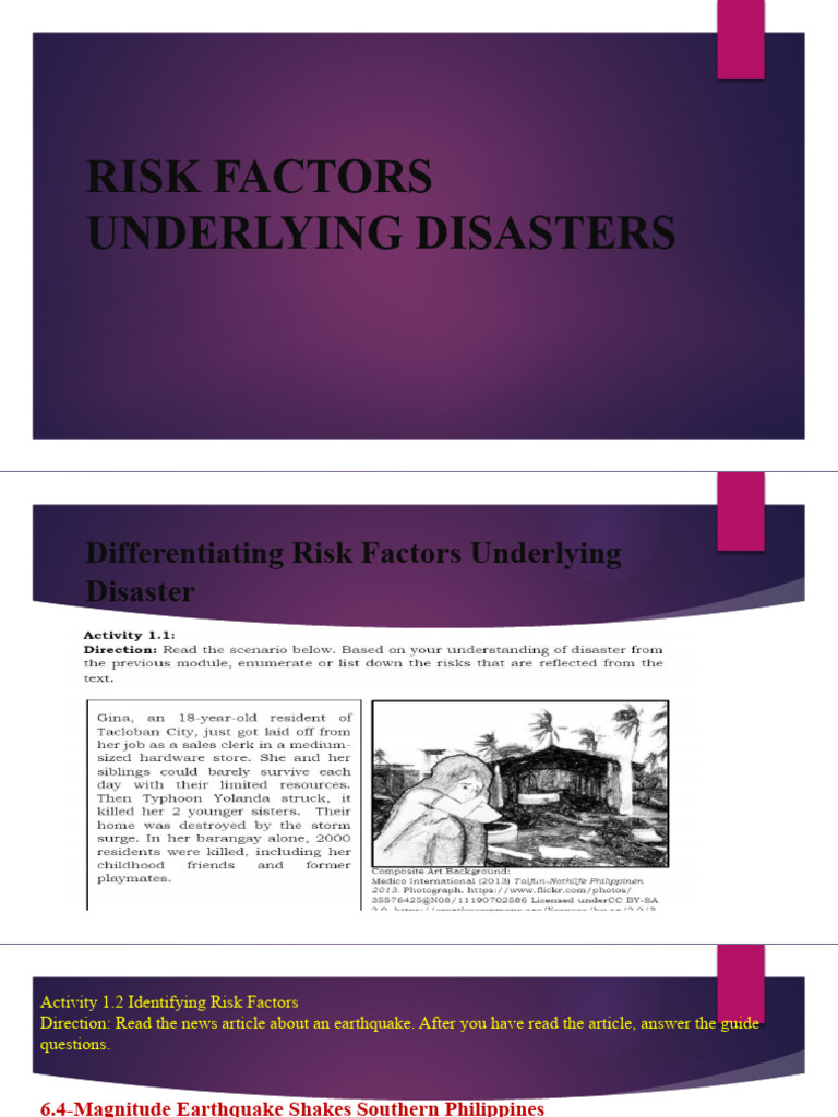 Risk Factors Underlying Disasters | PDF | Earthquakes | Natural Disasters