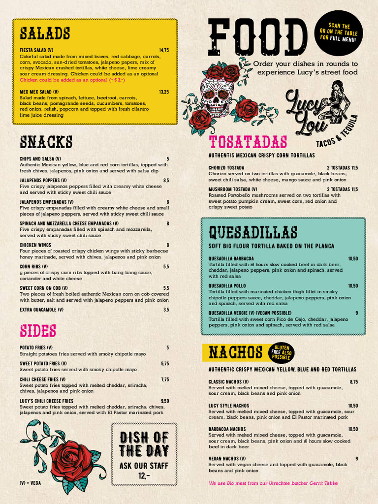 Lucy's Authentic Mexican Street Food Menu | PDF | Burrito | Taco