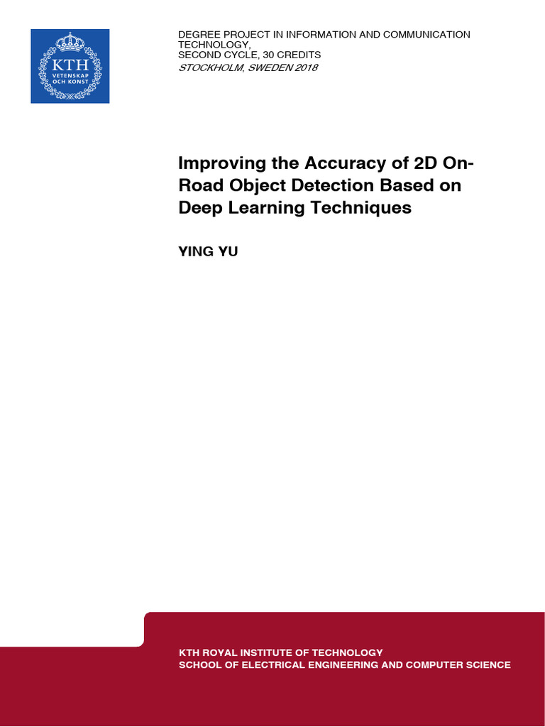 Improving The Accuracy Of 2d On Road Object Detection Based On Deep Learning Techniques Pdf