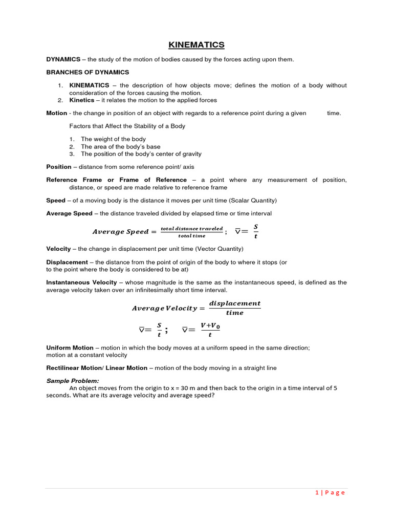 MOTION Lec | PDF | Acceleration | Kinematics