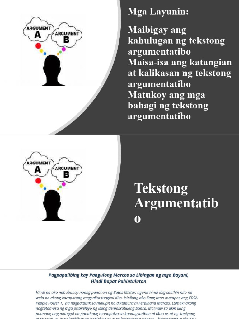 Tekstong Argumentatibo | PDF