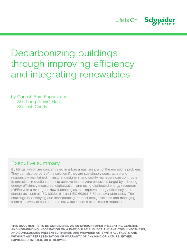Decarbonsing Buildings - Integration Efficiency Renewables | PDF ...