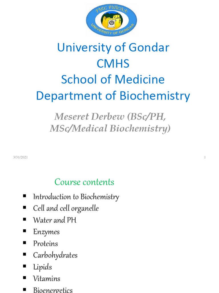 Introduction to Biochemistry Course Overview | PDF | Cell (Biology ...