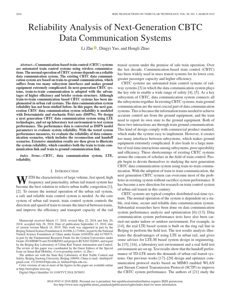 Reliability of Next-Gen CBTC Systems | PDF | Reliability Engineering ...