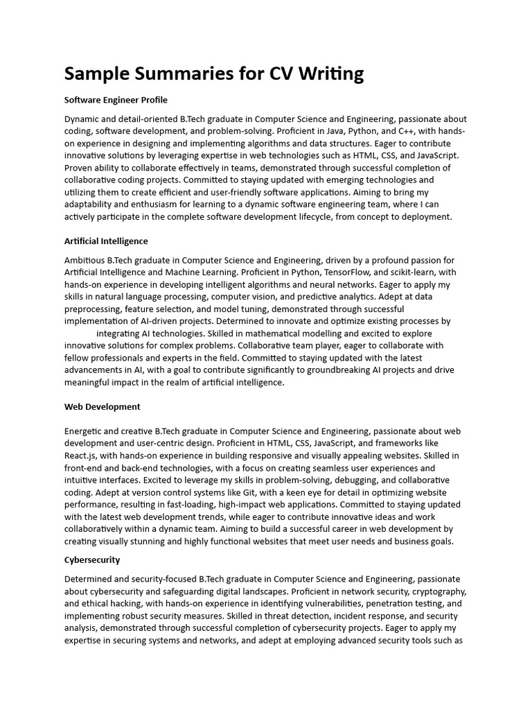 Sample Summaries CSE | PDF | Security | Computer Security