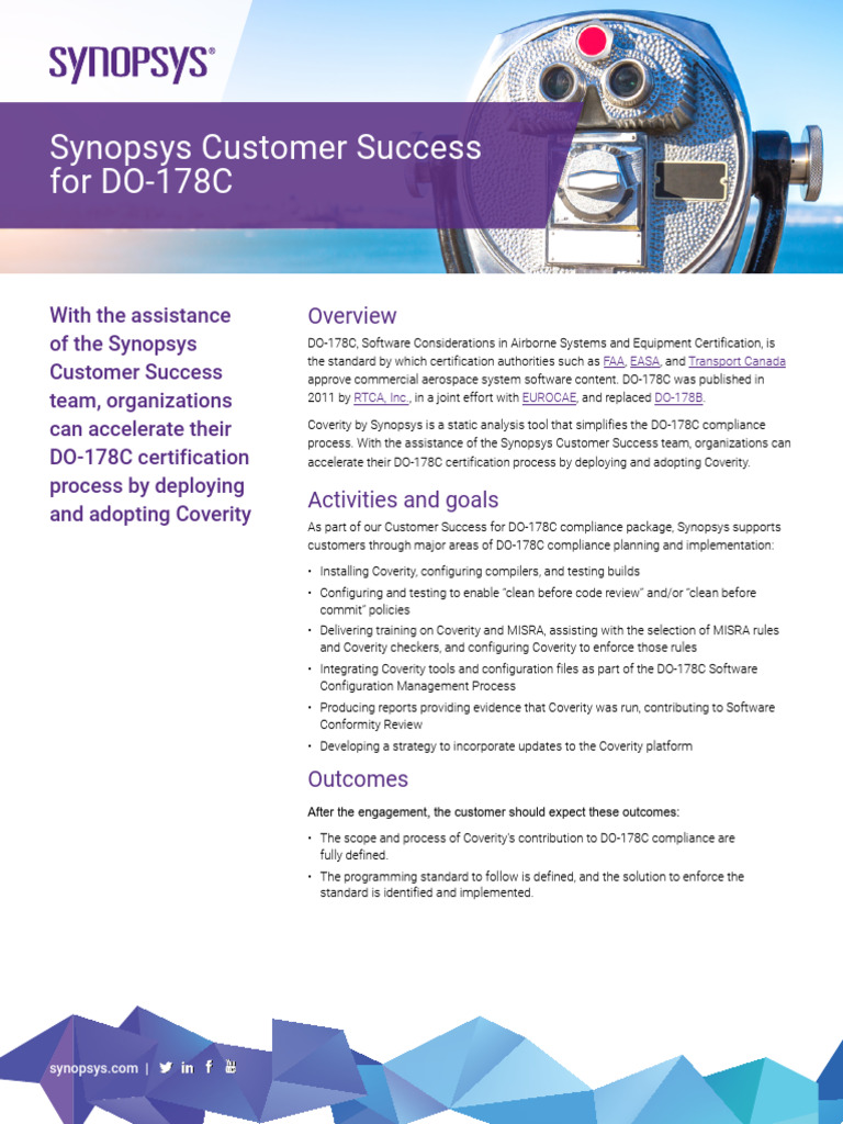 Synopsys Customer Success For D0-178C | PDF | Computing | Software ...