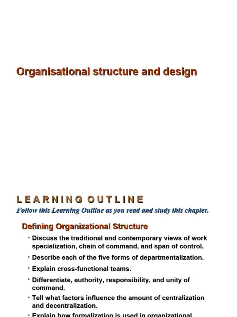 Organisational Sturcture and Design Final | PDF | Organizational ...