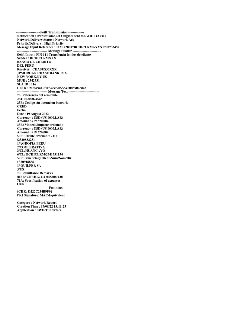 Quifer SAswift | PDF