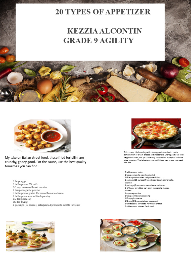 20 TYPES OF APETIZER | PDF | Dill | Pickled Cucumber