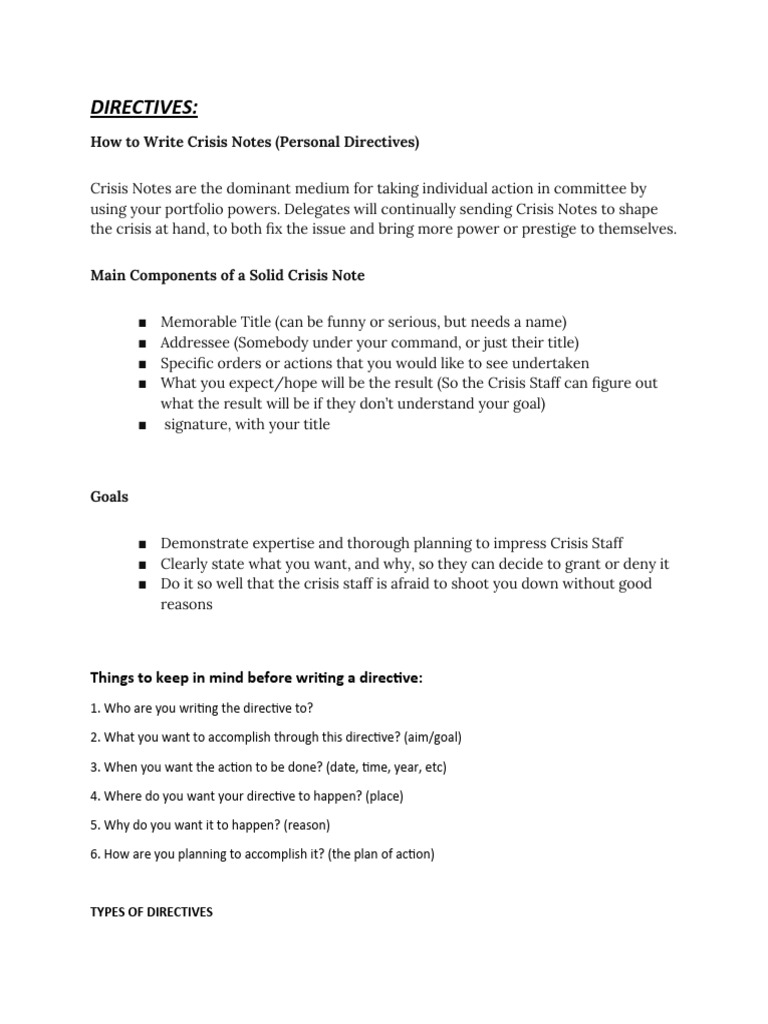 Crisis Documents | PDF