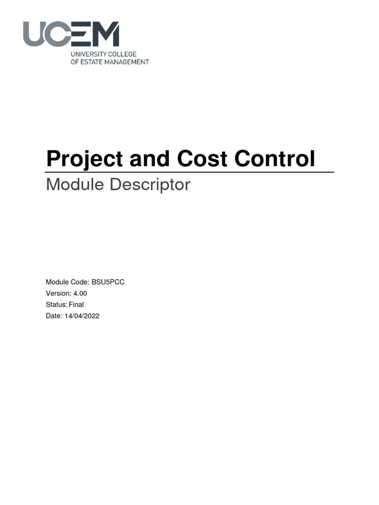 BSU5PCC Project and Cost Control | PDF | Life Cycle Assessment | Procurement