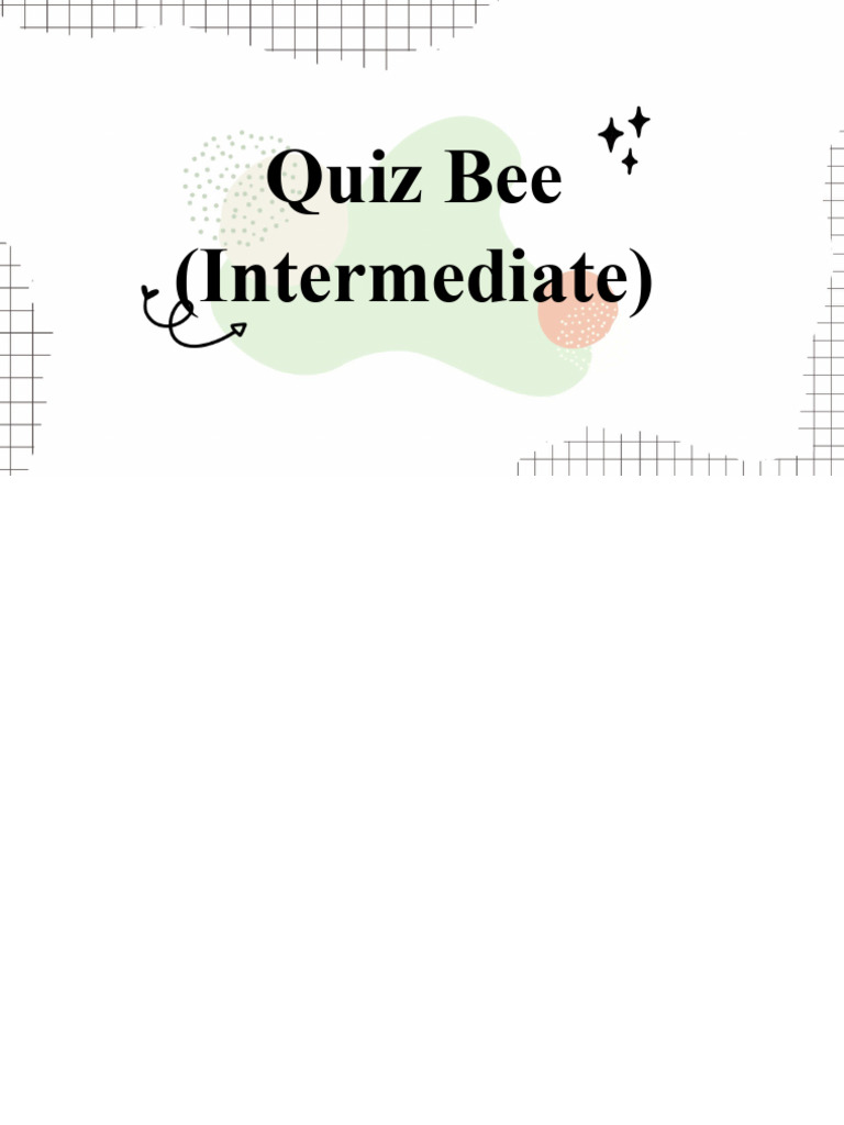 Intermediate Quiz Bee Questions | PDF | Word | Linguistics