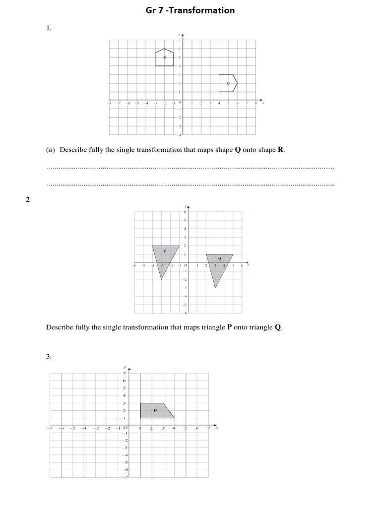Transformations in Geometry for Grade 7 | PDF