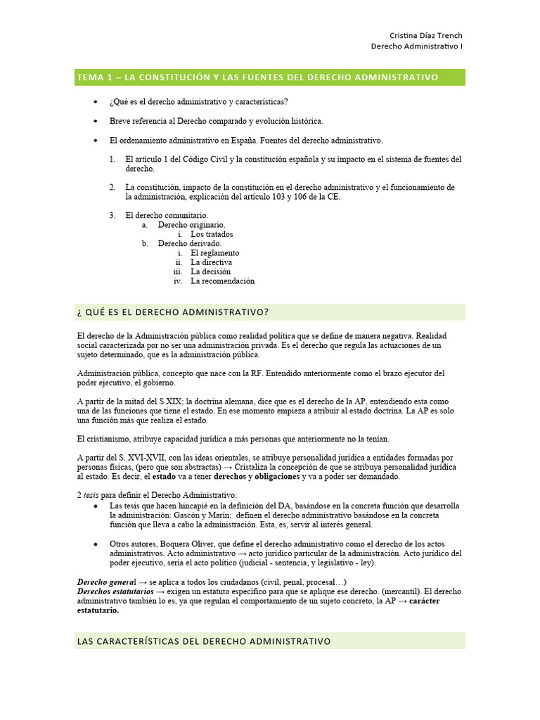 ADMIN TEMA 1 | PDF | Ley de la Unión Europea | Ciencias Políticas