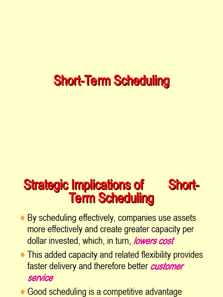 Scheduling | PDF | Inventory