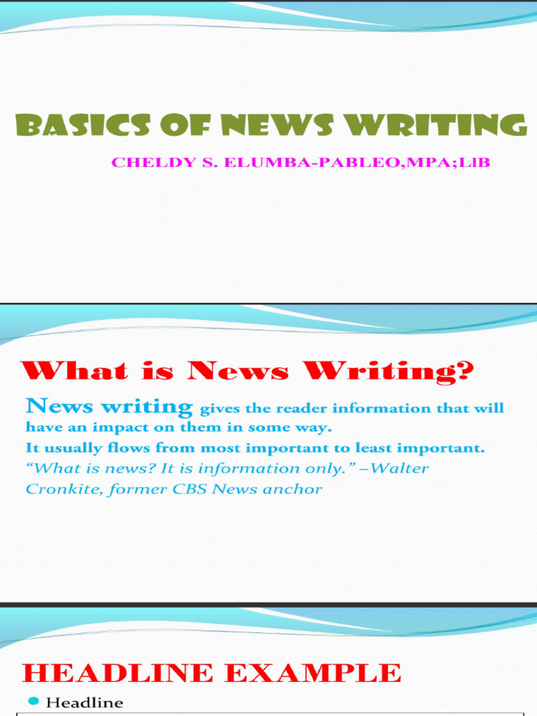 News Writing | PDF | Journalism | News