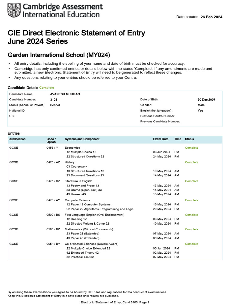 MY024 19820 Candidate Report | PDF