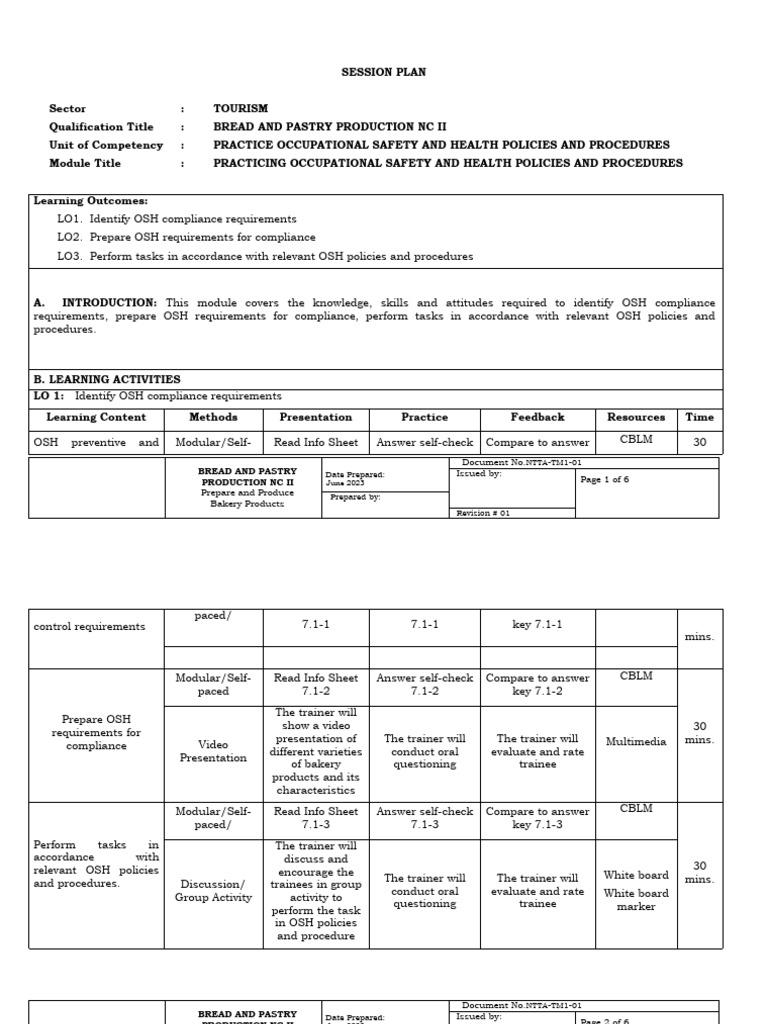 Bc 7 Practice Occupational Safety And Health Policies And Procedures