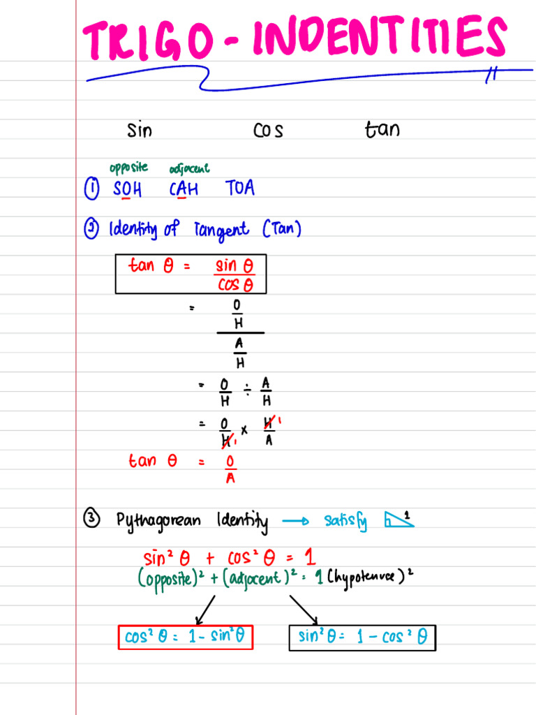 Basic Trigonometric Identities | PDF | Trigonometric Functions | Rotation