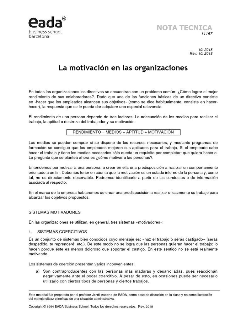 1 11157 Motivaci N | PDF | Motivación | Motivacional