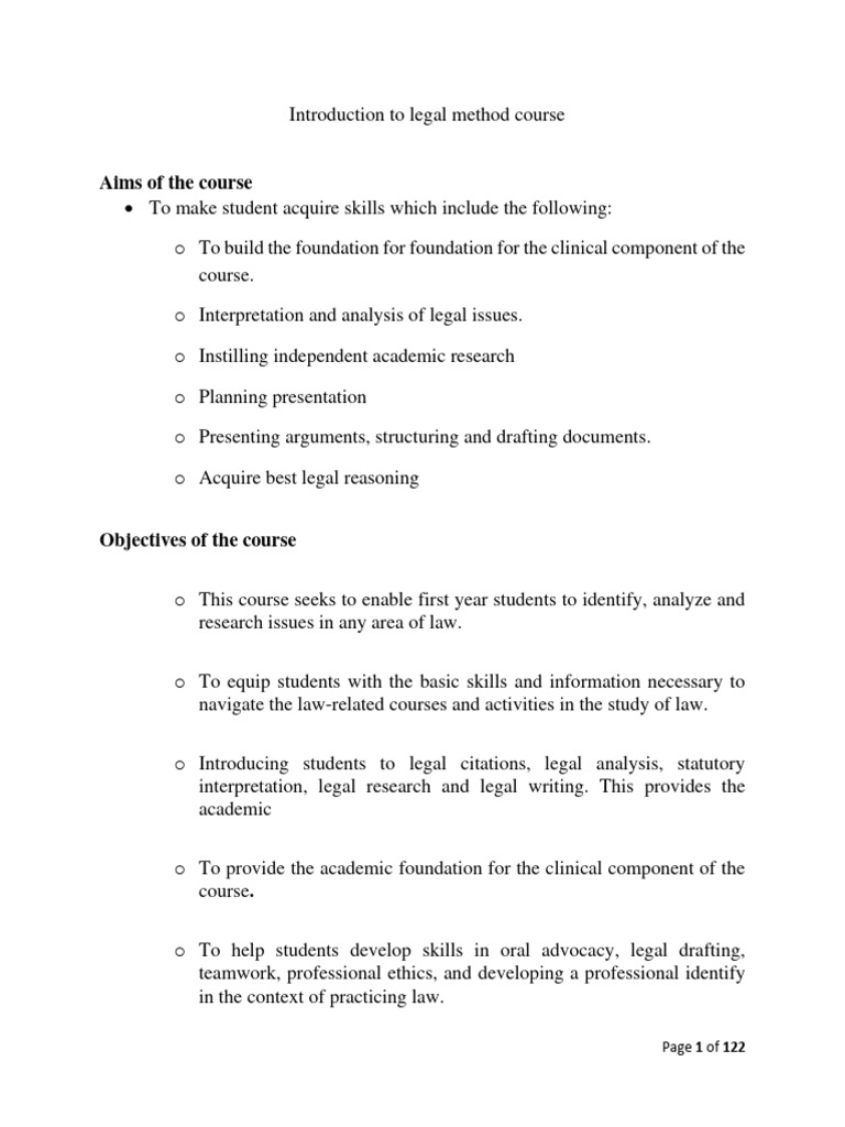 Legal - Method - Notes 2024 | PDF | Case Citation | Precedent