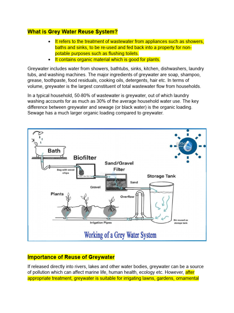 Grey Water Reuse System | PDF | Reclaimed Water | Sewage