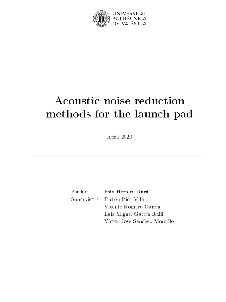Herrero - Acoustic Noise Reduction Methods For The Launch Pad | PDF ...