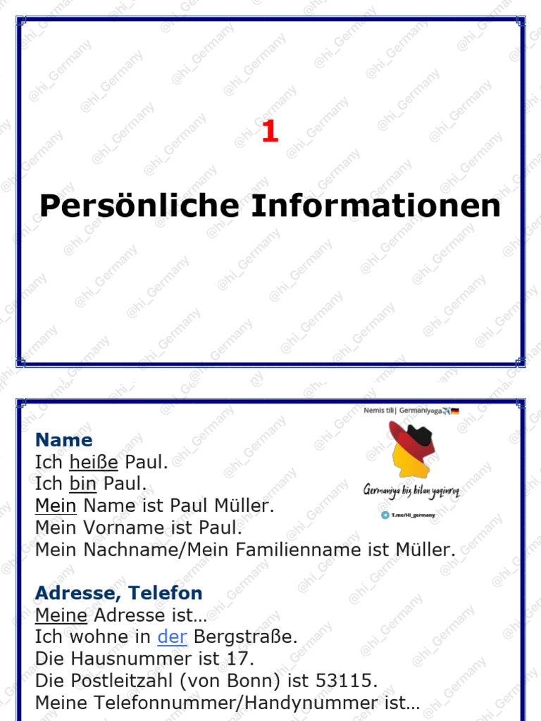 01 Persönliche Informationen | PDF