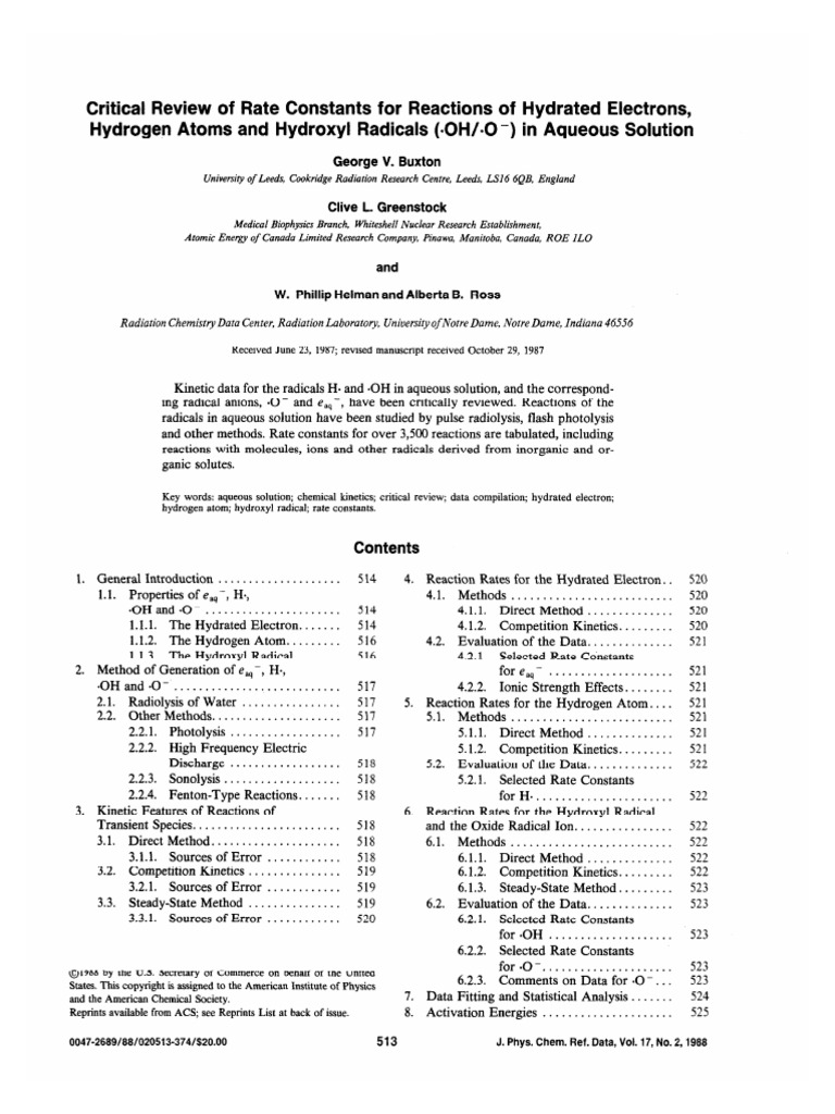 Rate Constants | PDF