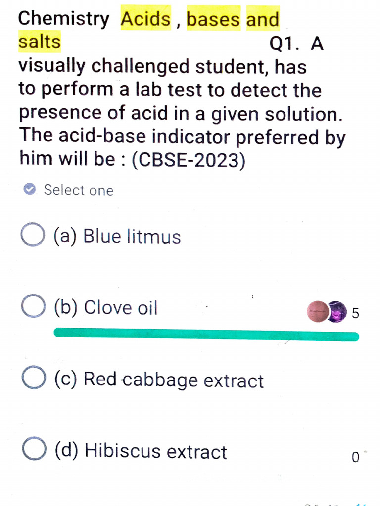 Acids, Bases and Salts MCQs - Practice | PDF