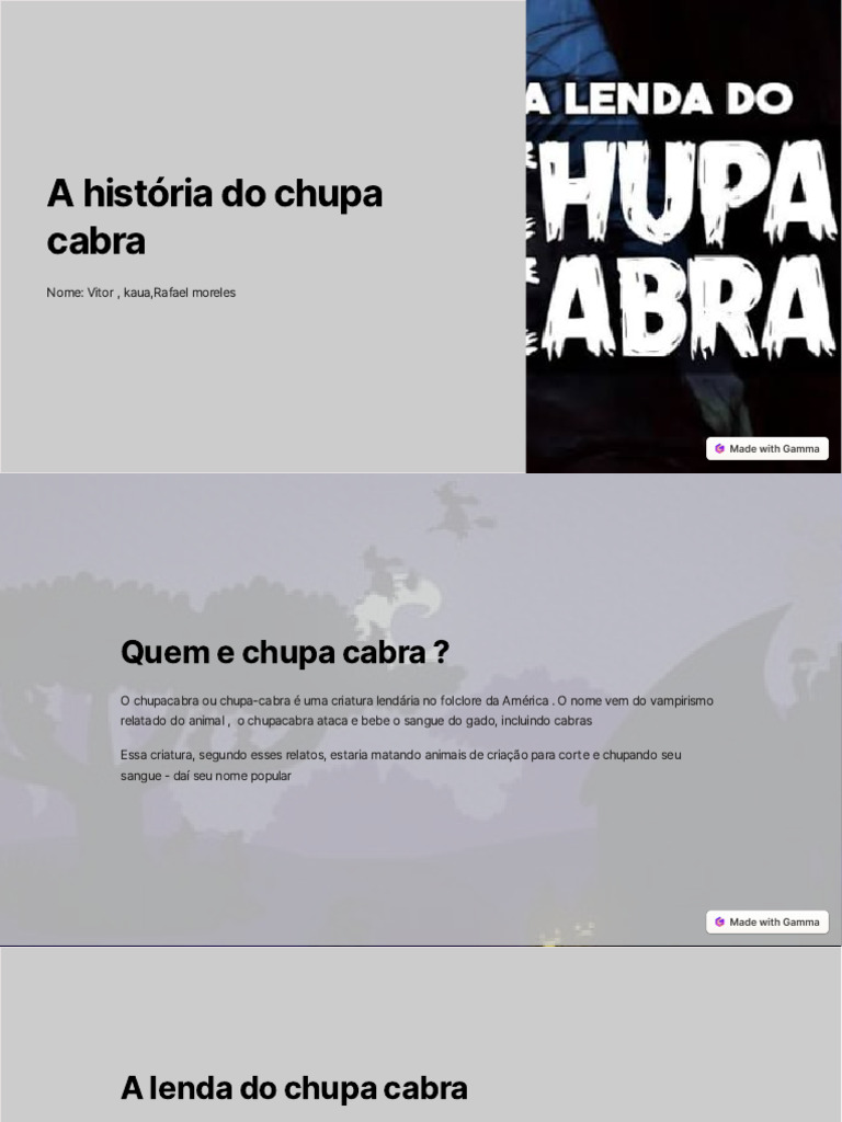 A Historia Do Chupa Cabra | PDF