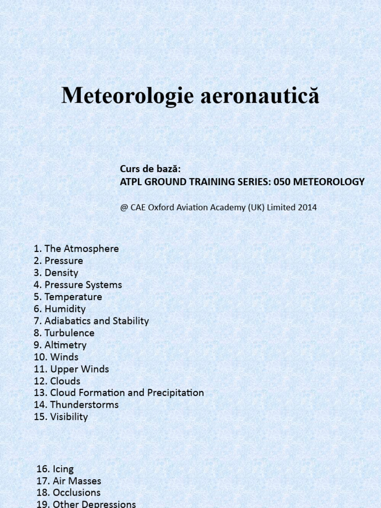 Aeronautical Meteorology Course Overview | PDF | Atmosphere Of Earth | Troposphere