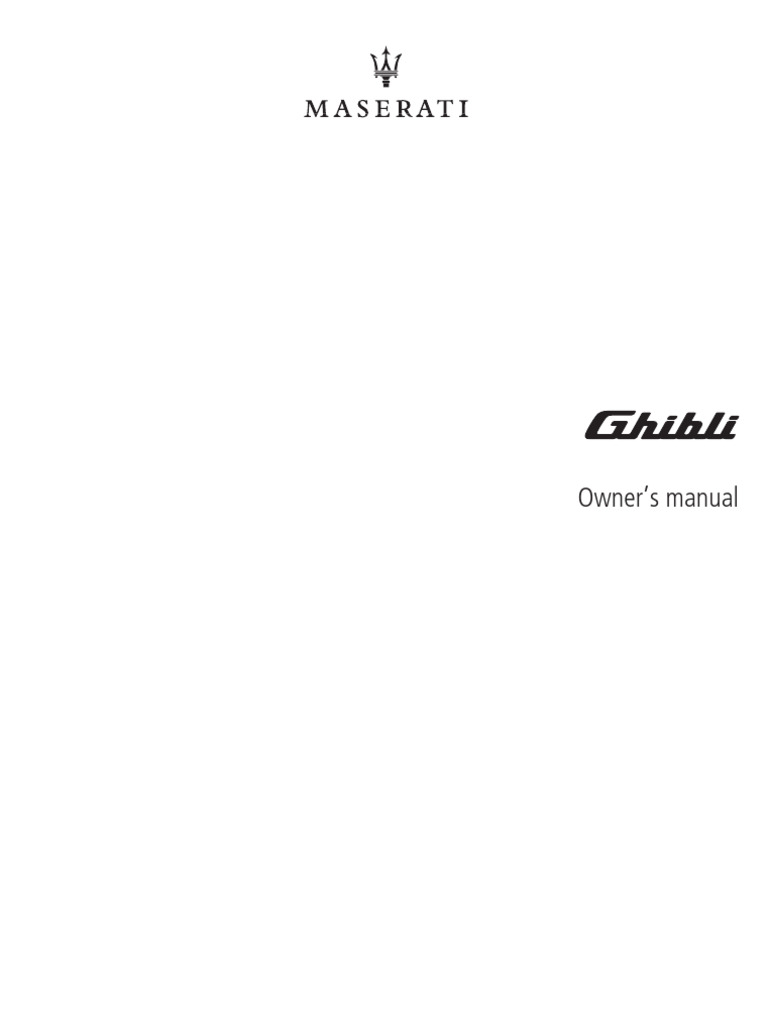 Ghibli - US - Owners Manual | PDF | Vehicles | Motor Vehicle