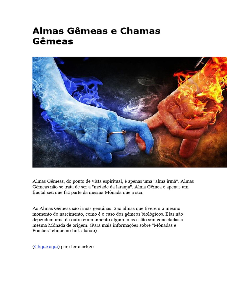 Almas Gêmeas e Chamas Gêmea1 | PDF | Alma | Fractal