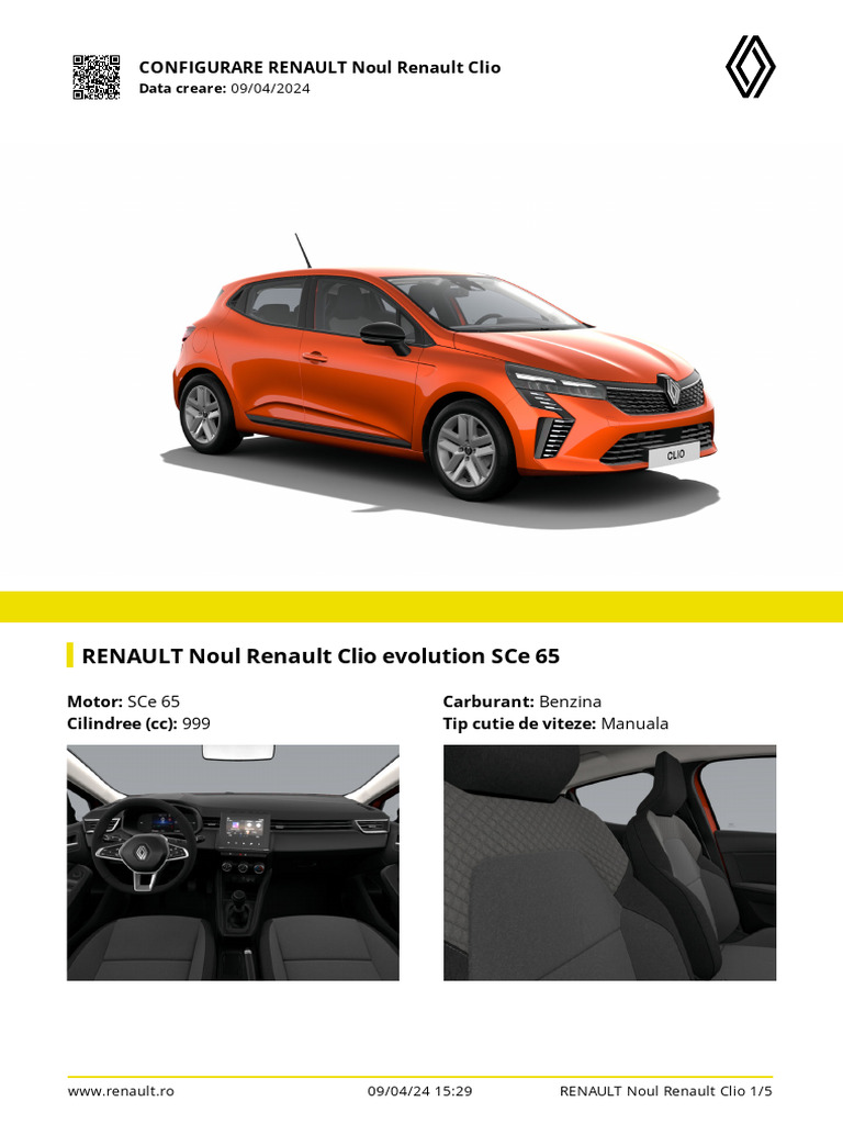Configuratie Renault Clio | PDF