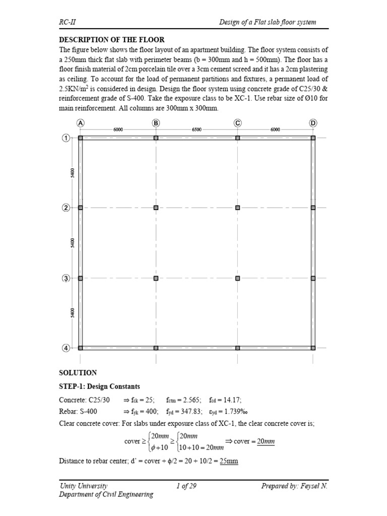 Flat Slab Example Pdf Concrete Materials