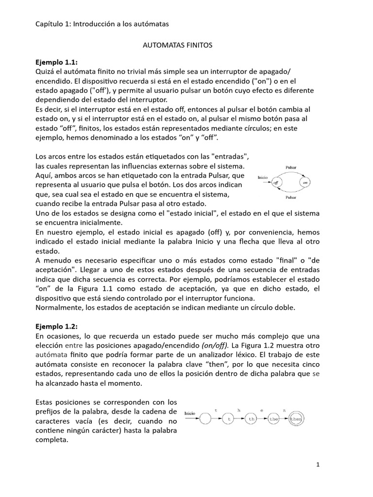Ejemplos de autómatas finitos | PDF | Cadena (informática) | Lenguaje ...