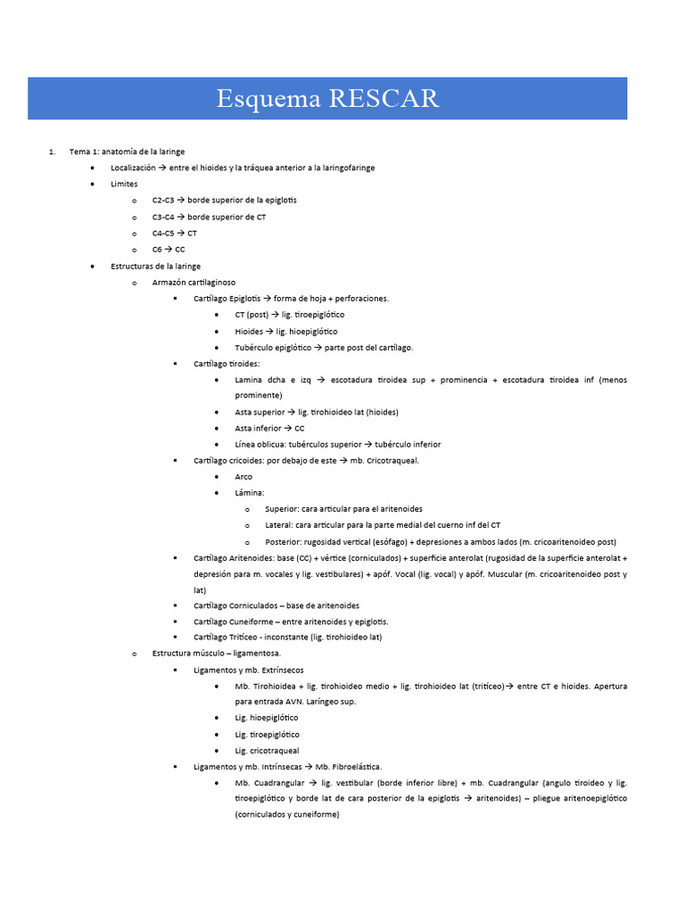 Esquema RESCAR | PDF | Laringe | Pulmón