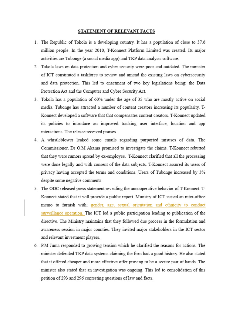 Statement of Relevant Facts | PDF | Security | Computer Security