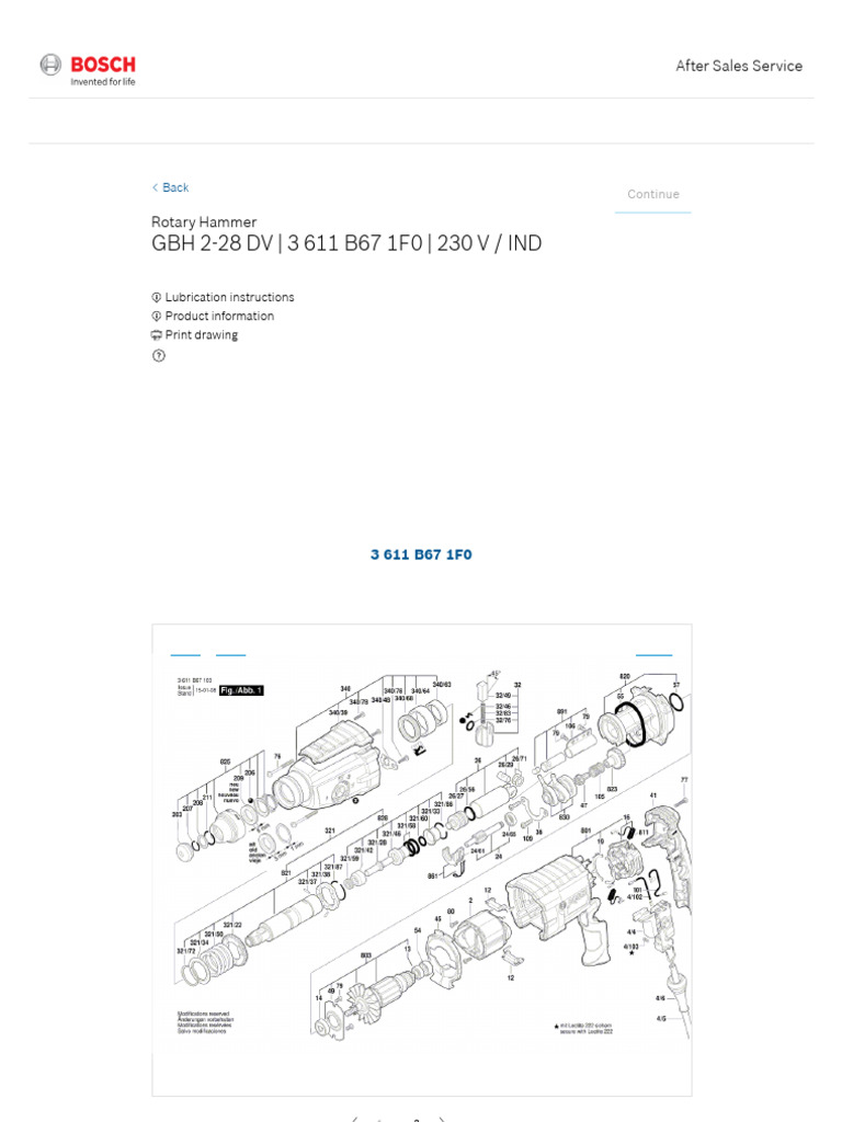 GBH 2-28 DV - 3 611 B67 1F0 - 230 V / IND: After Sales Service | PDF ...