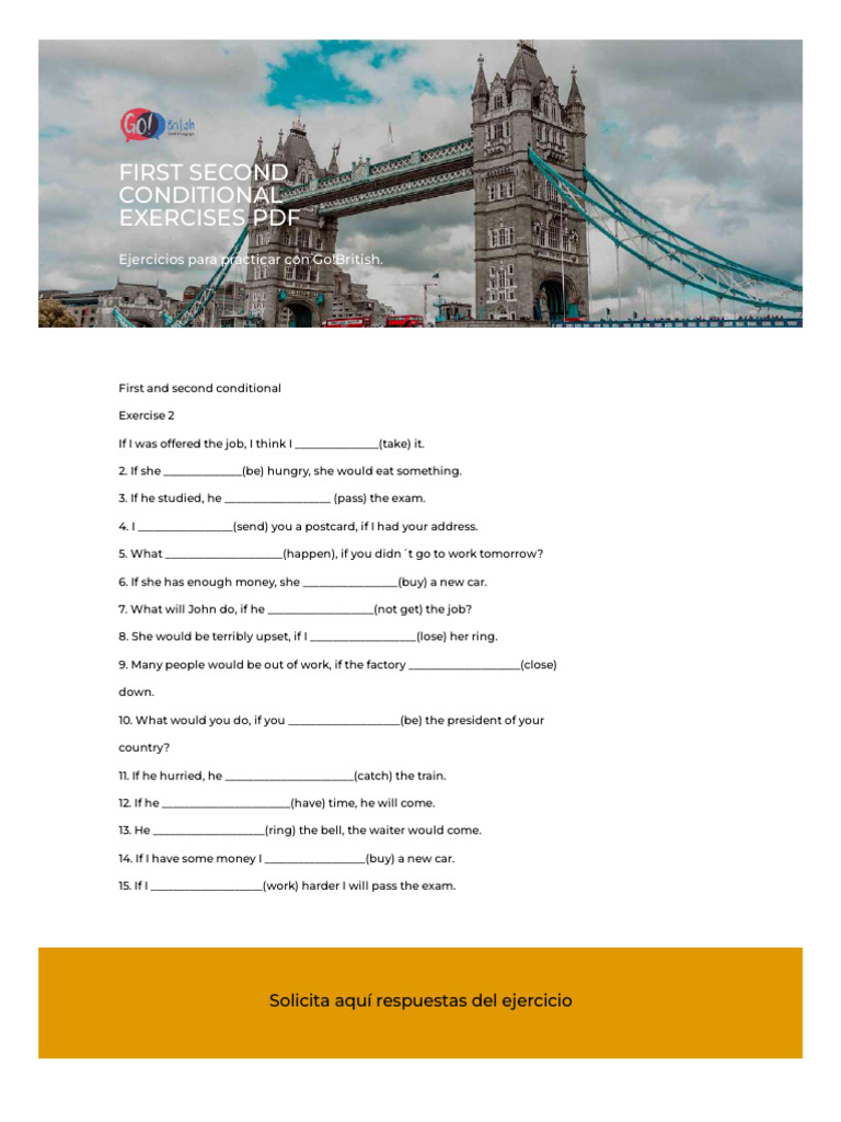 First Second Conditional Exercises PDF | PDF First Second Conditional Exercises PDF | PDF