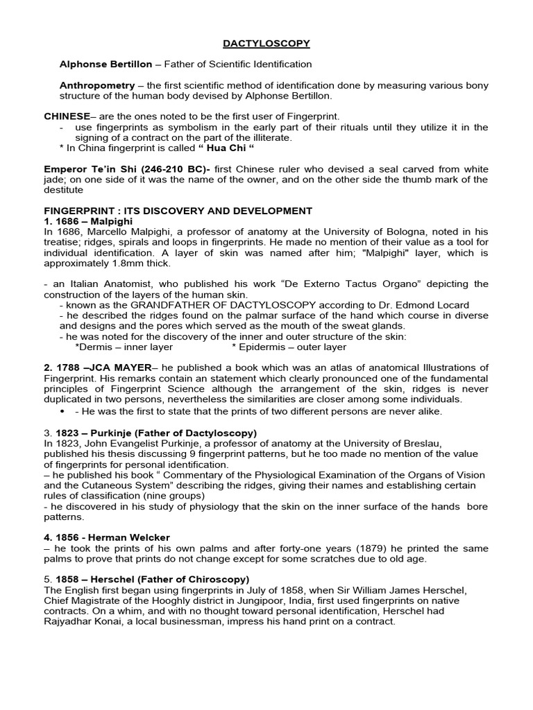 Dactyloscopy Review Session | PDF | Fingerprint | Skin